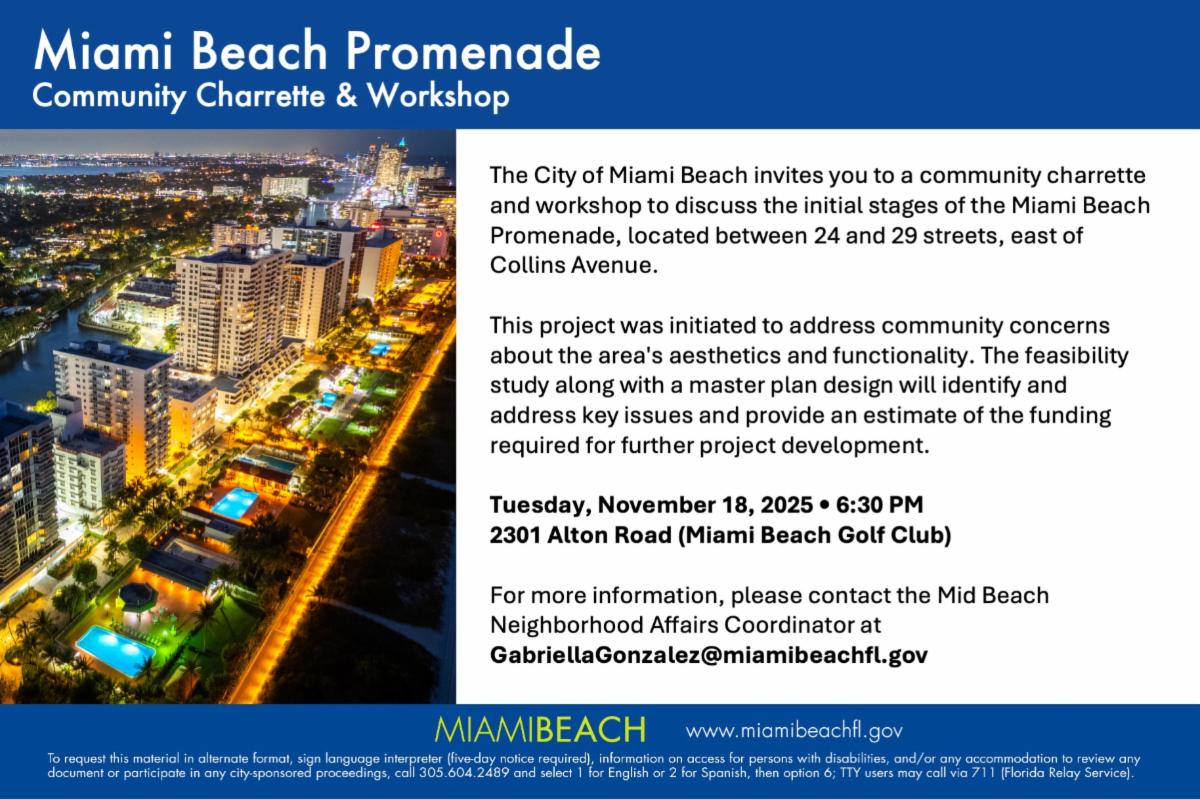 Miami Beach Promenade Community Charrette & Workshop - City of Miami Beach